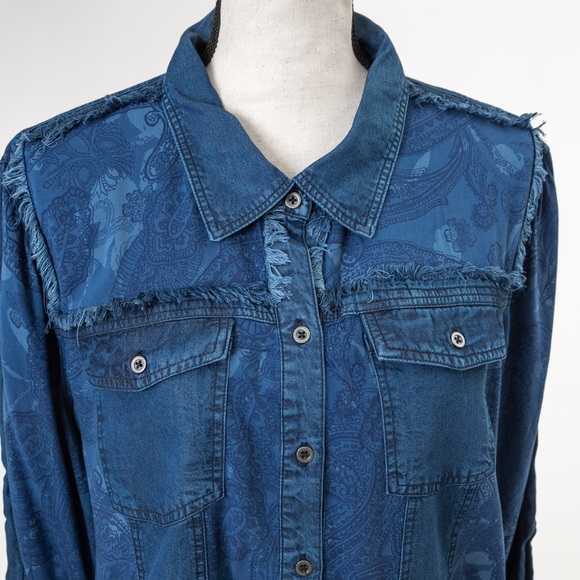 DG2 by Diane Gilman | Tops | Diane Gilman Dg2 Indigo Tencel Denim ...